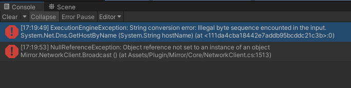 Unity Mirror插件踩坑合集 | I401